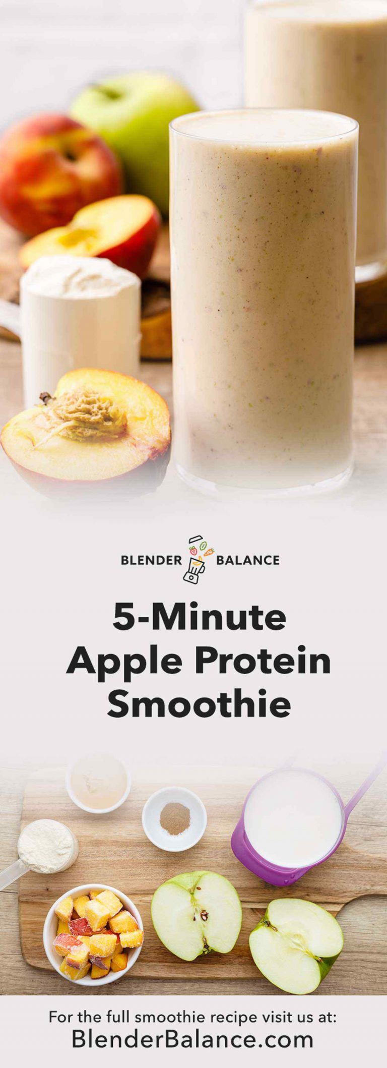 5-Minute Apple Protein Smoothie for Quick Nutrition On the Go - Blender ...